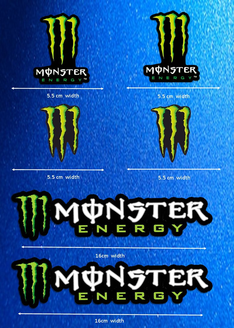 Monster Energy Racing Sticker Set X 6 Bike, Car, Yamaha, Kawaskai, KTM ...