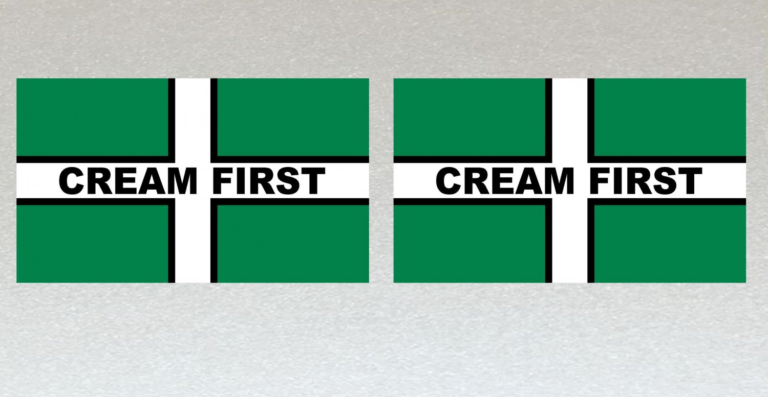 Cream First Devon Flag of Saint Petroc Statement Stickers x2 Included ...
