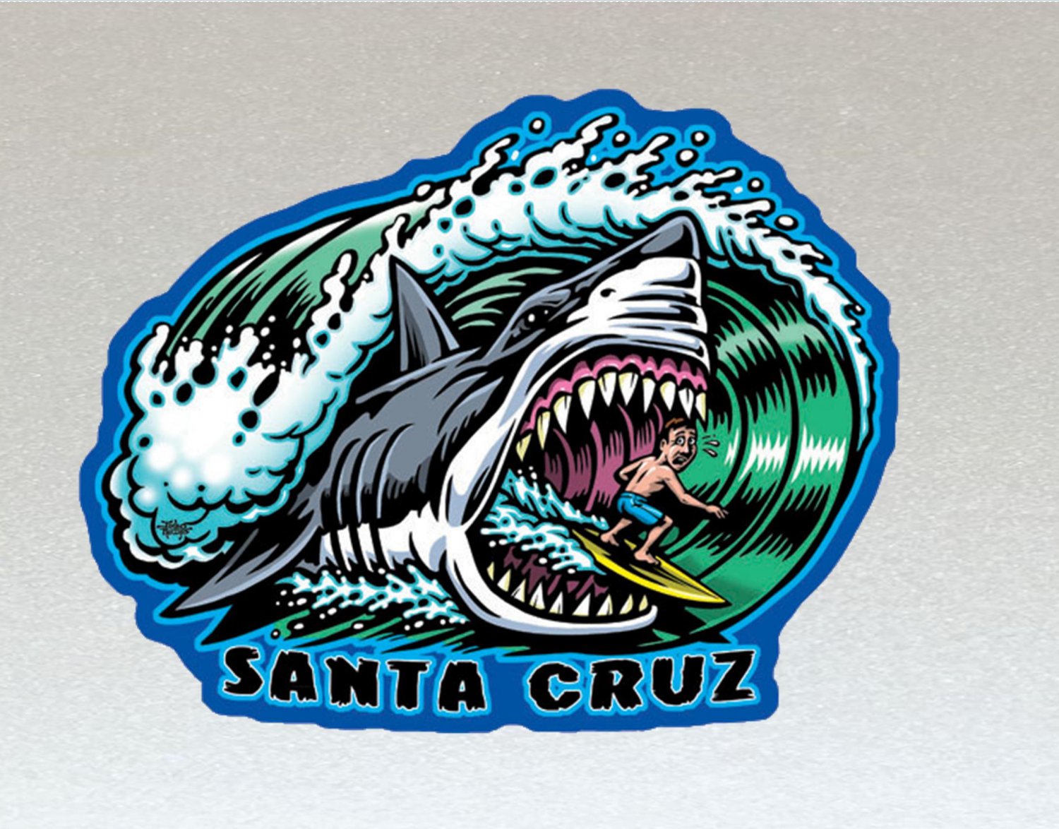 Santa Cruz V2 Board Stickers Set X6 Includes Turtles, Sharks & Hands ...