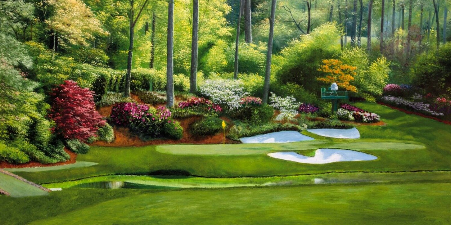Augusta National Golf Club Course Hole 12 Golden Bell Masters Art 2580P
