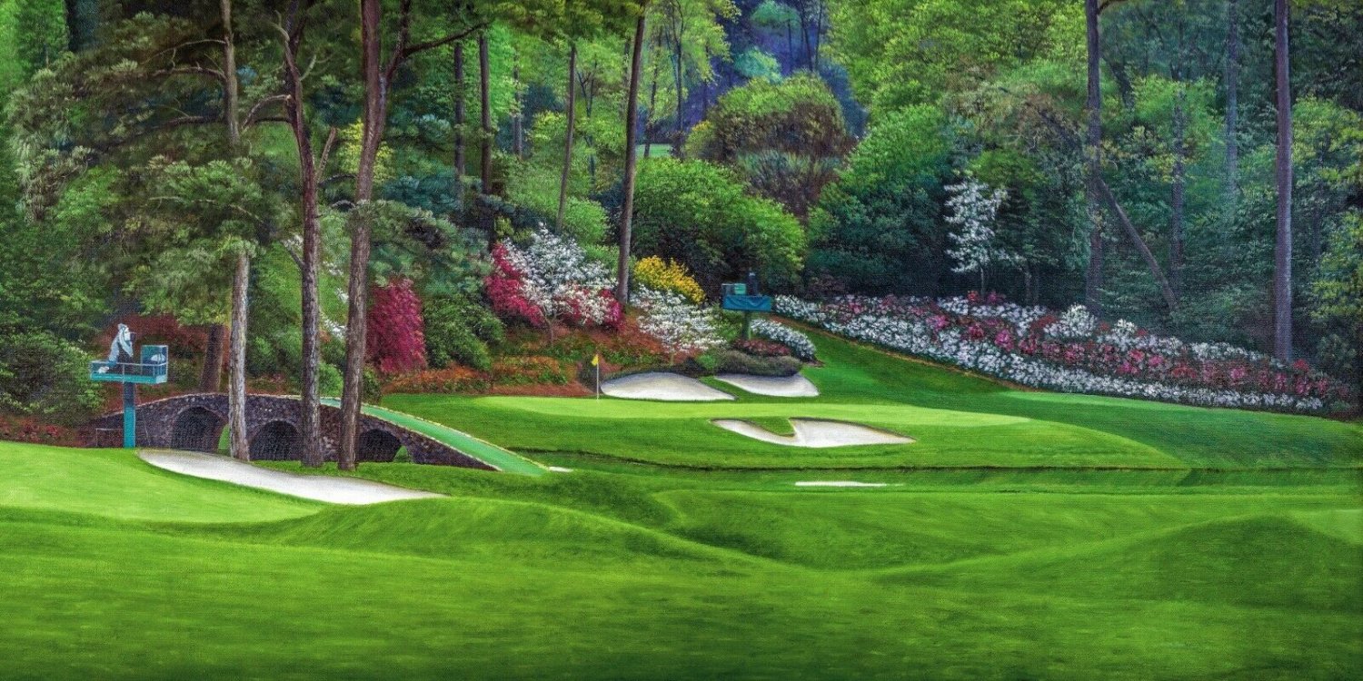 Augusta National Golf Club Course Hole 12 Golden Bell Masters Art 2560Pn