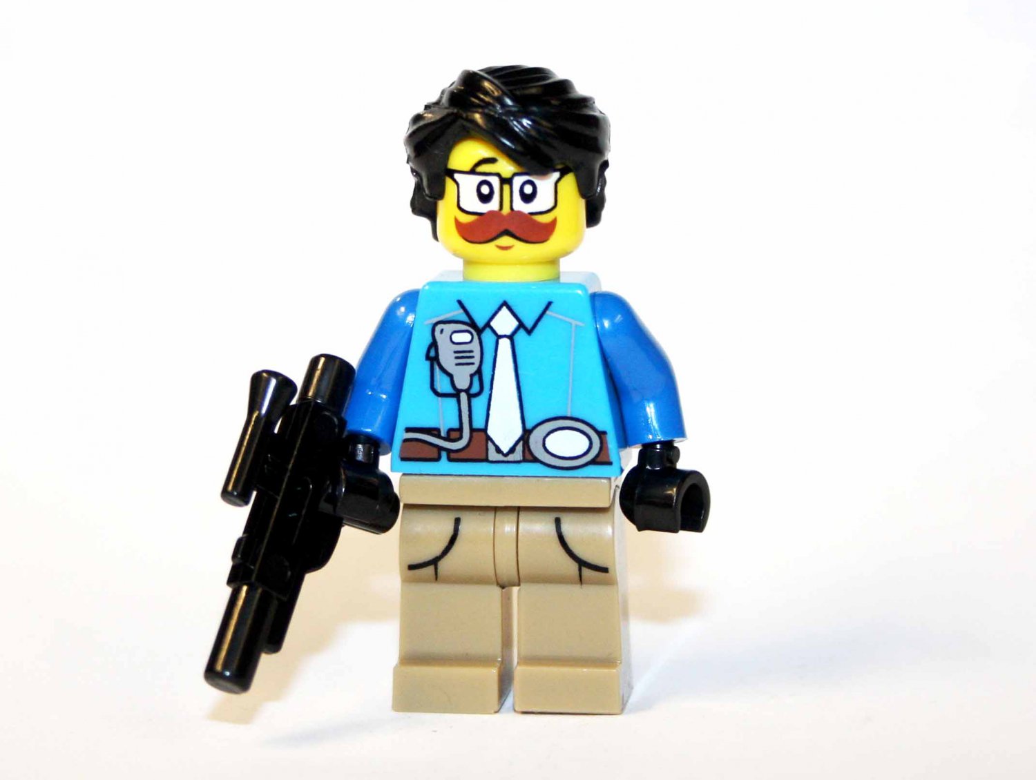 Lego Compatible Security Guard with Mustache Custom Minifigure Toys