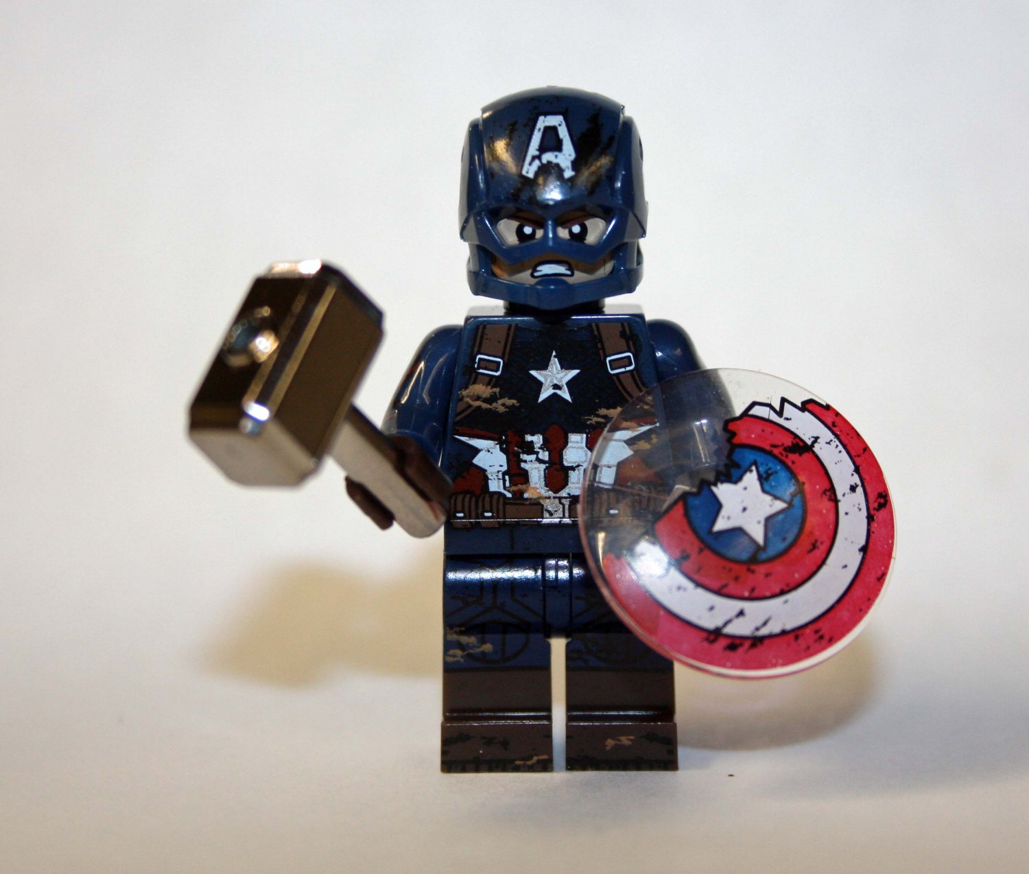Lego Compatible Captain America Battle Damage broken shield Custom ...