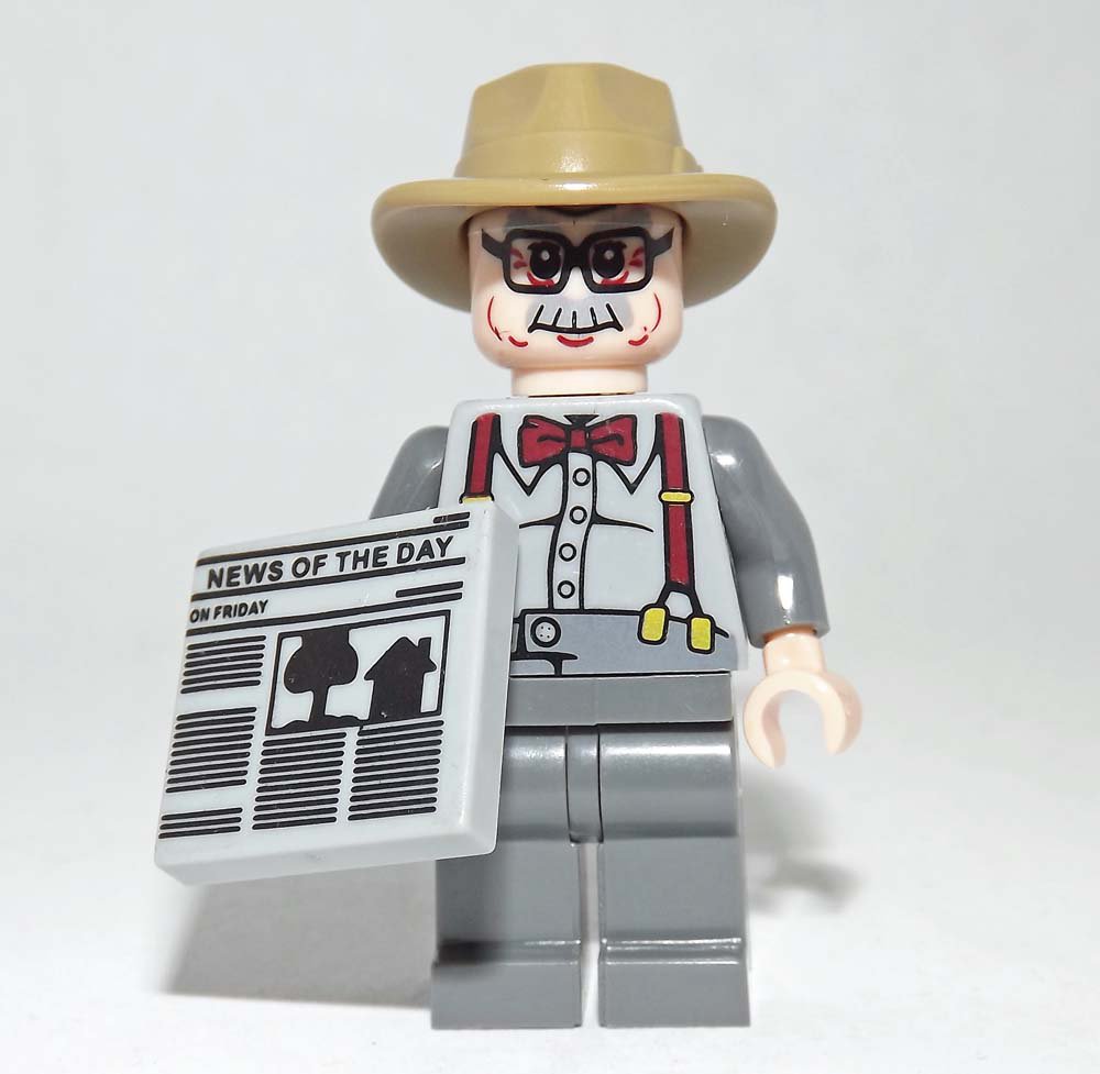 Lego Compatible Old Man with Newspaper city town Custom Minifigure Toys