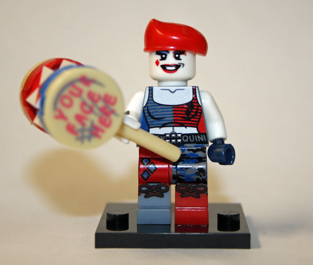 Lego Compatible Harley Quinn Beret with Hammer Custom Minifigure Toys