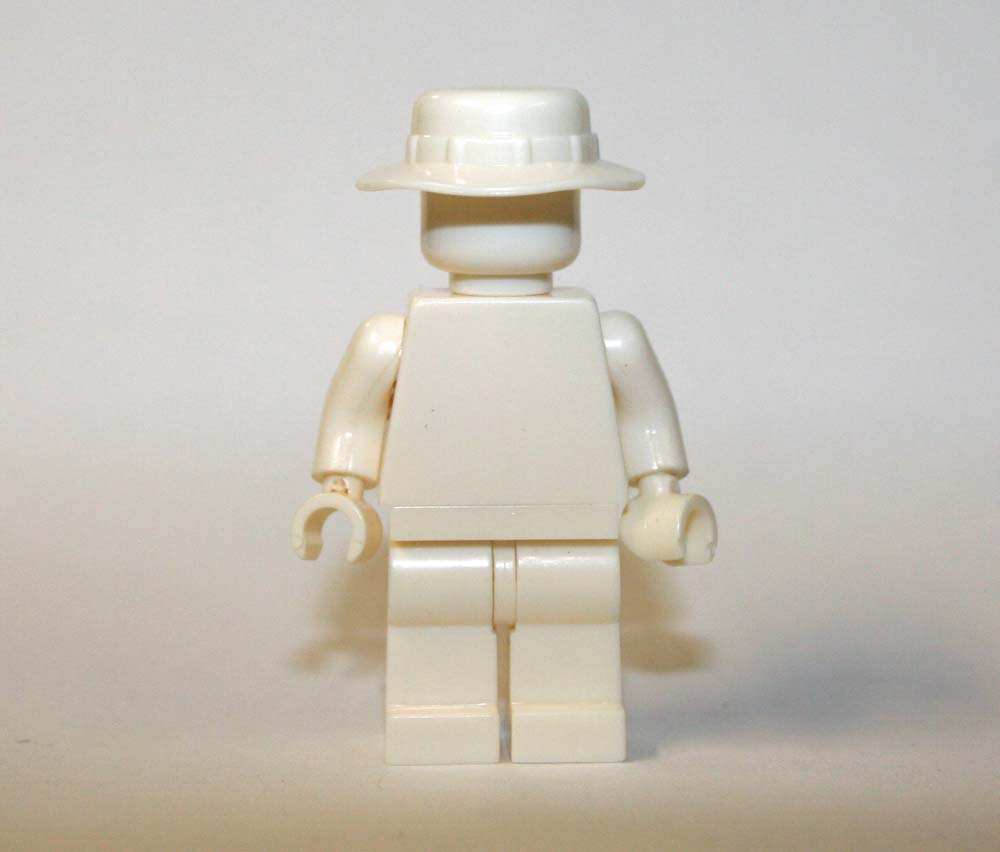 Lego Compatible White blank plain with hat Custom Minifigure Toys