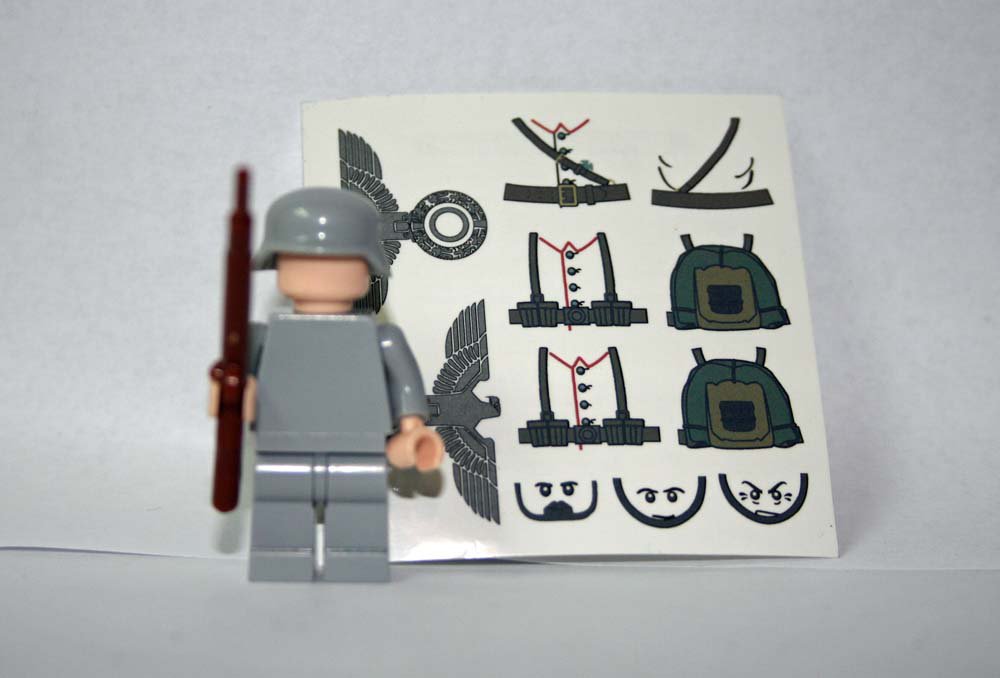 Lego Compatible German DIY Army soldier WW1 with Decals Custom ...