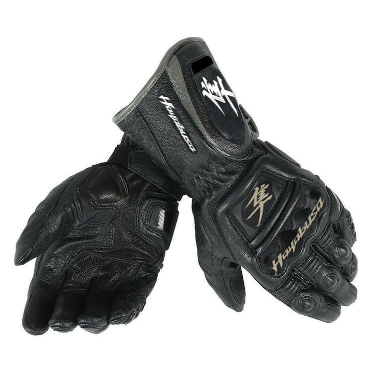 Suzuki Hayabusa Motorbike Leather Racing Gloves Black