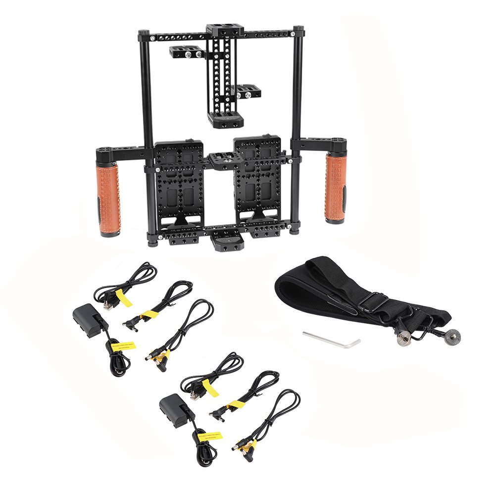 2-in-1 Director's Monitor Cage Rig With Double Power Supply Splitters ...