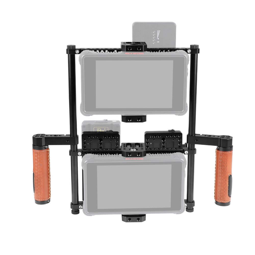 2-in-1 Director's Monitor Cage Rig With Double Power Supply Splitters ...