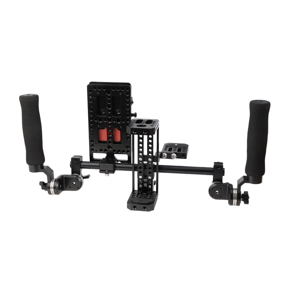 KAYULIN On-camera Monitor Cage Kit With V Lock Mount Power Splitter ...