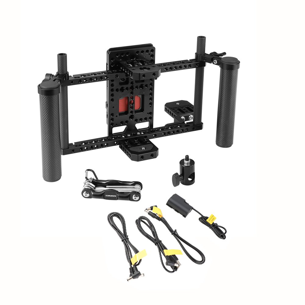 KAYULIN Director's Monitor 7" & 5" Cage Rig With Power Supply Splitter ...