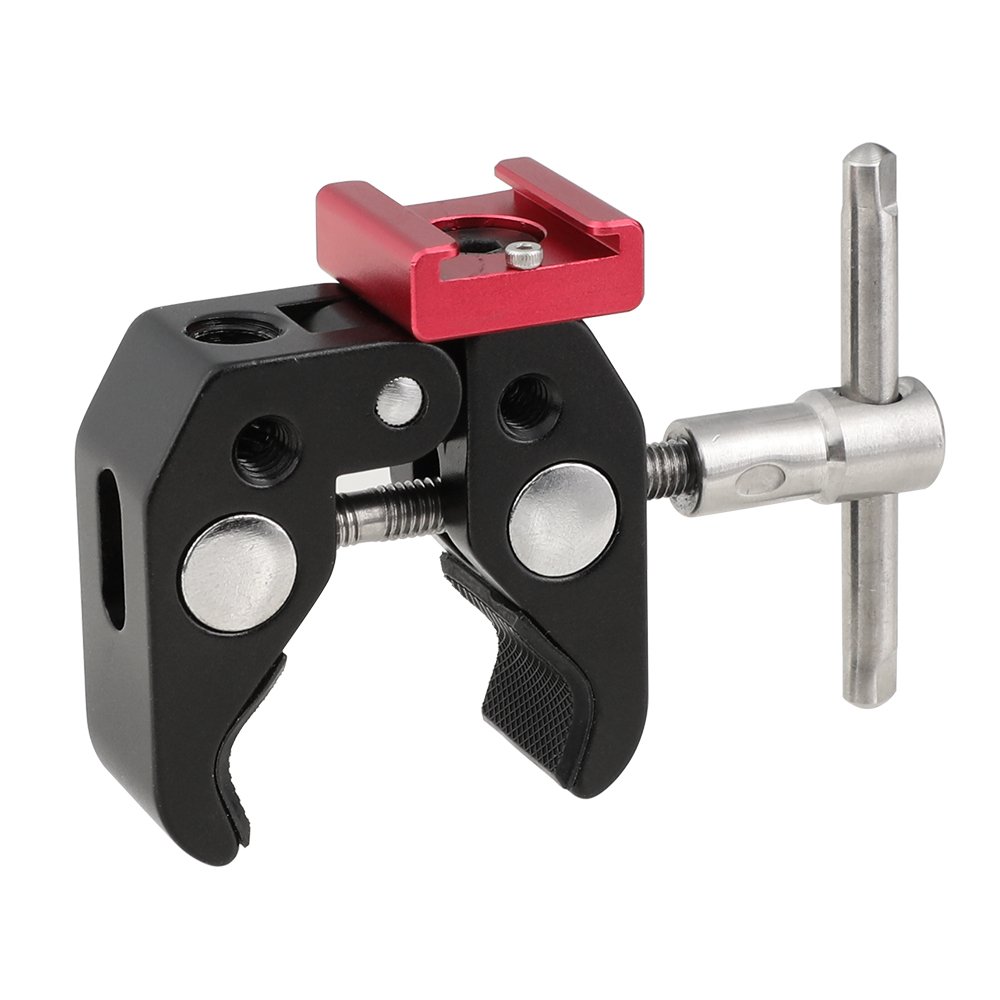 KAYULIN Super Crab Clamp With 1/4" & 3/8" Thread Holes & Red Shoe Mount ...