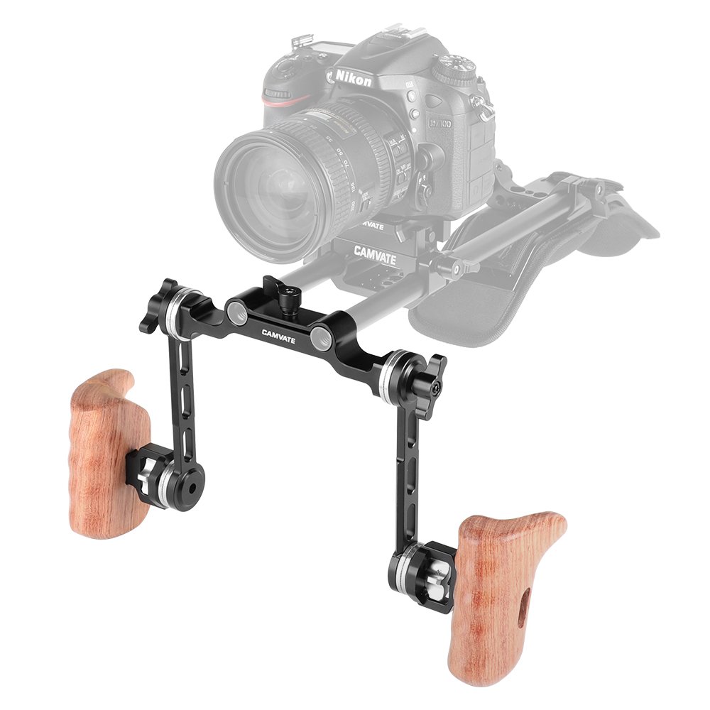 ARRI Rosette Connection Handgrip Pair (Wood) With 15mm Rod Clamp For ...