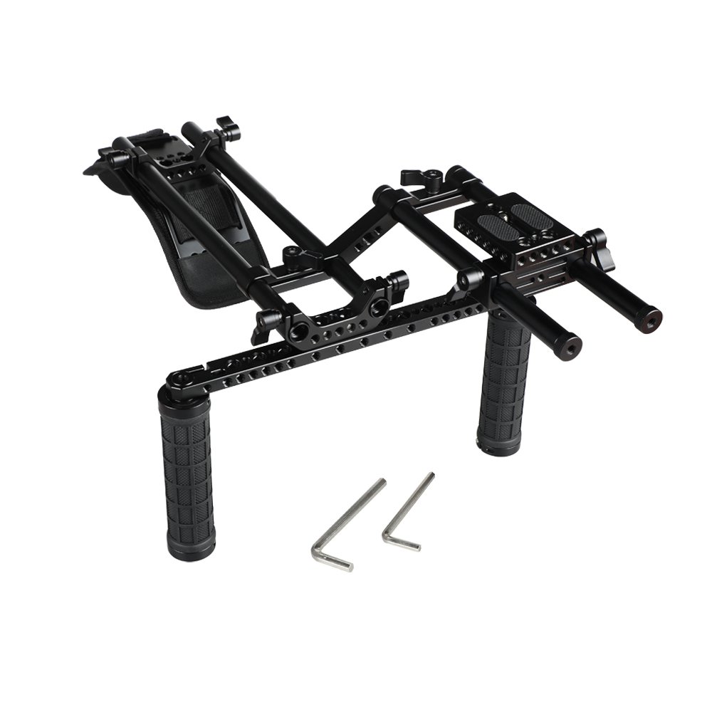 Handheld Shoulder Support Rig With Dual Rubber Handgrip & 1/4" Mounting ...