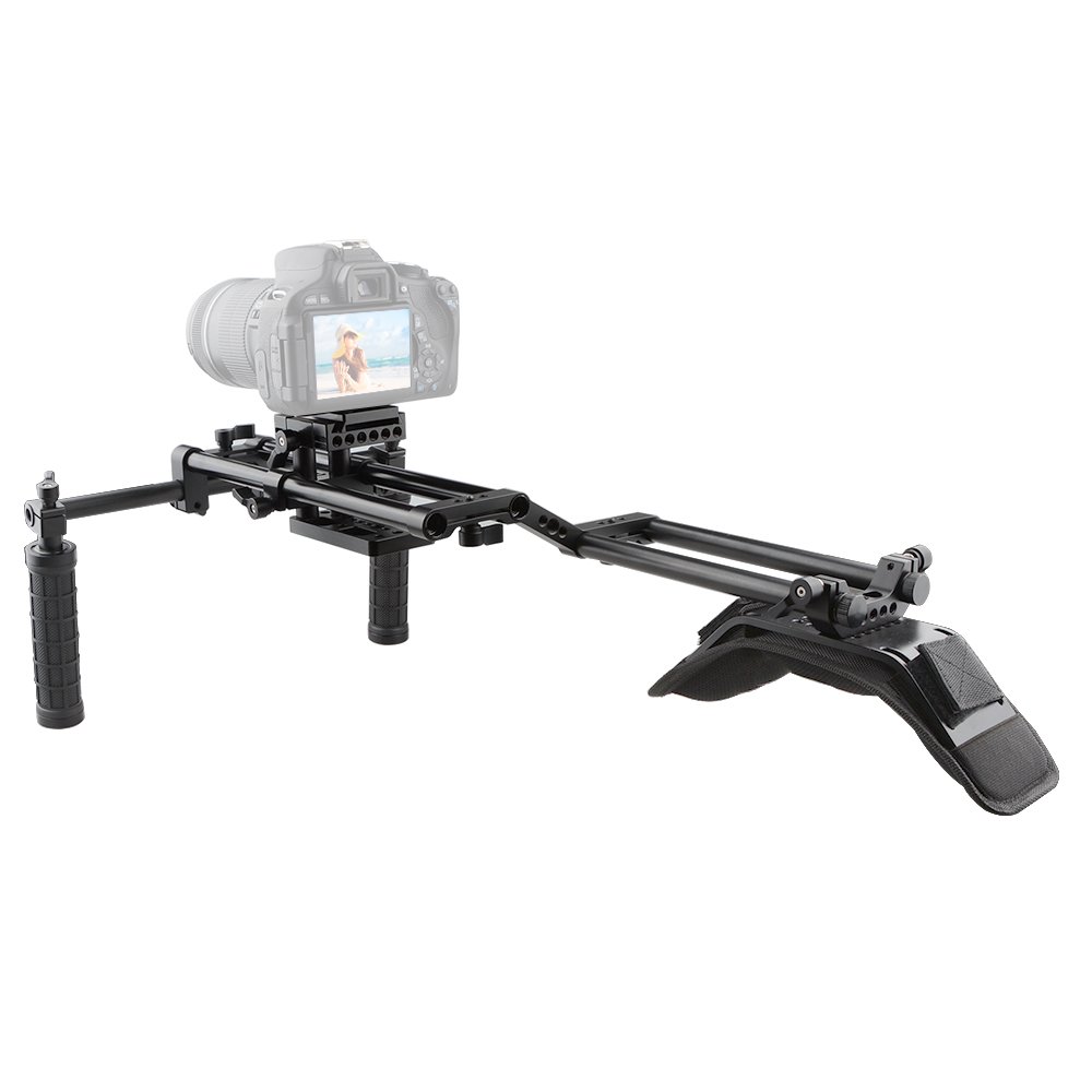 Shoulder Mount Rig With Manfrotto QR Plate & Double 15mm Rail Rod ...