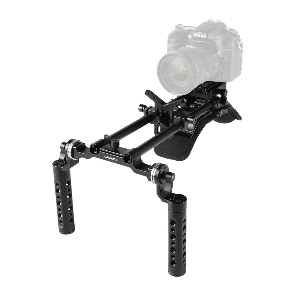 Shoulder Mount 15mm Railblocks Rig With Manfrotto QR Plate & Lens ...