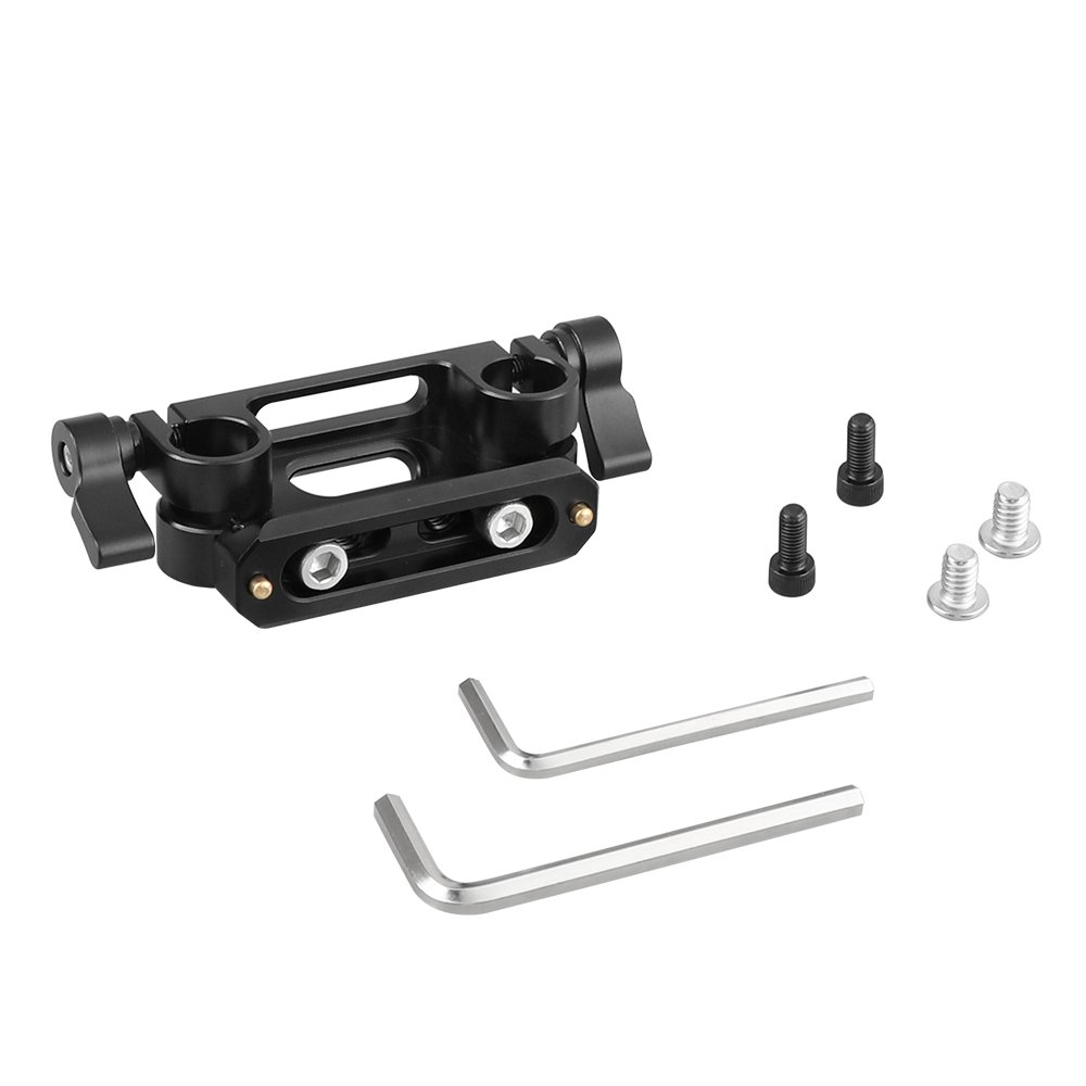 15mm Dual Rod Clamp Adapter With Mounting Groove 1/4" Thread Holes + QR ...