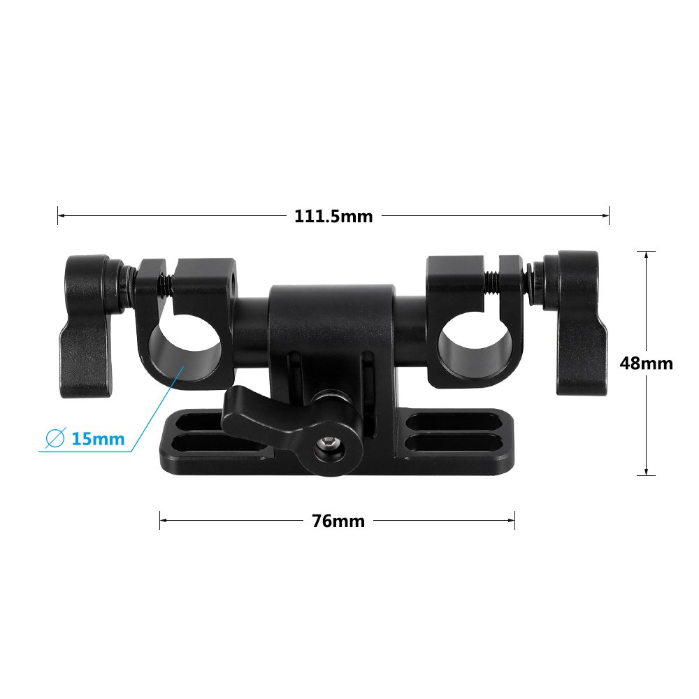 KAYULIN Adjustable 15mm Dual Rod Clamp With 360° Swivel Rod Adapter C2192