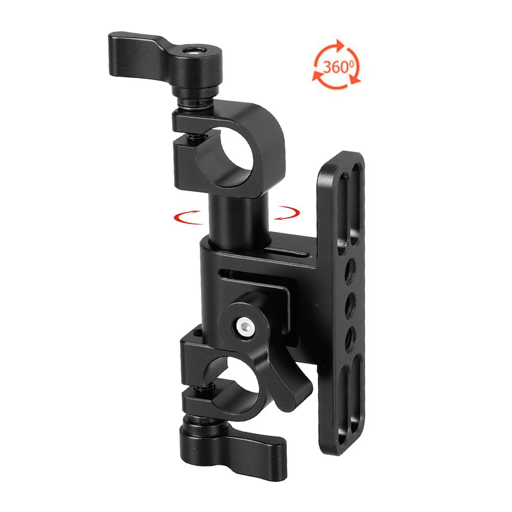 KAYULIN Adjustable 15mm Dual Rod Clamp With 360° Swivel Rod Adapter C2192