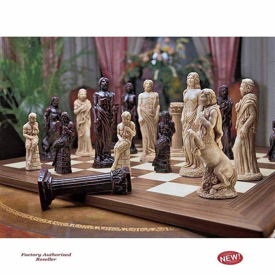Magical Gods of Greek Mythology Handcrafted Chess Set And Board Assembly