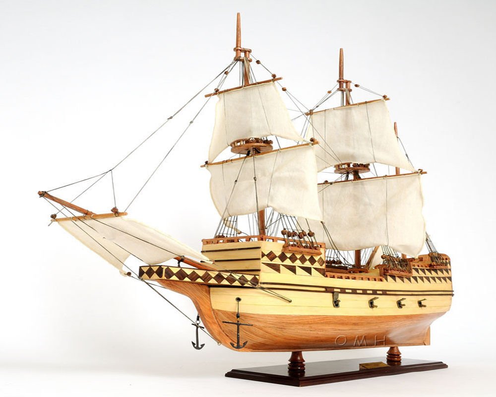 Mayflower 1620 Plymouth Pilgrim's 31" Tall Ship Wood Model Sailboat ...