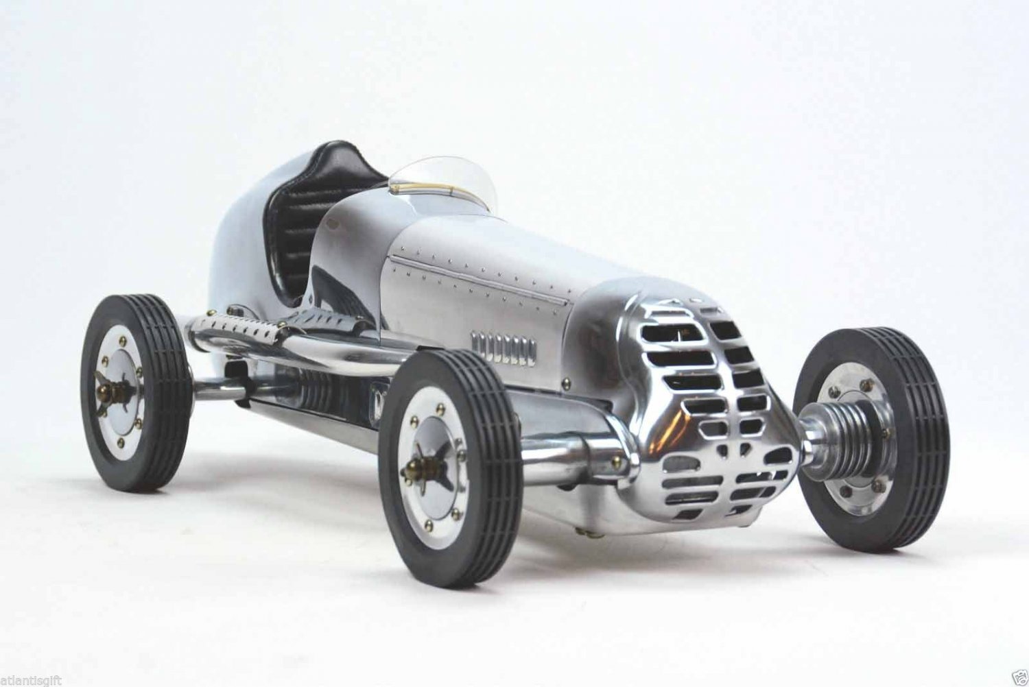 Antique 1930 Legendary Silver BB Korn Tether 21.8" Aluminum Model Race Car