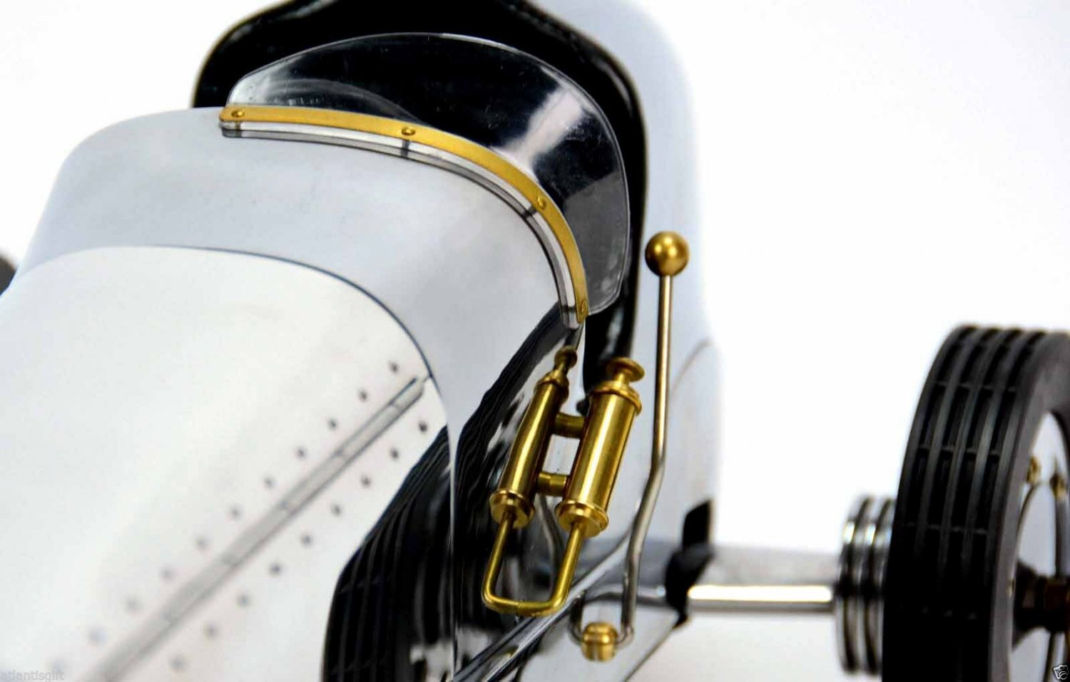 Antique 1930 Legendary Silver BB Korn Tether 21.8" Aluminum Model Race Car