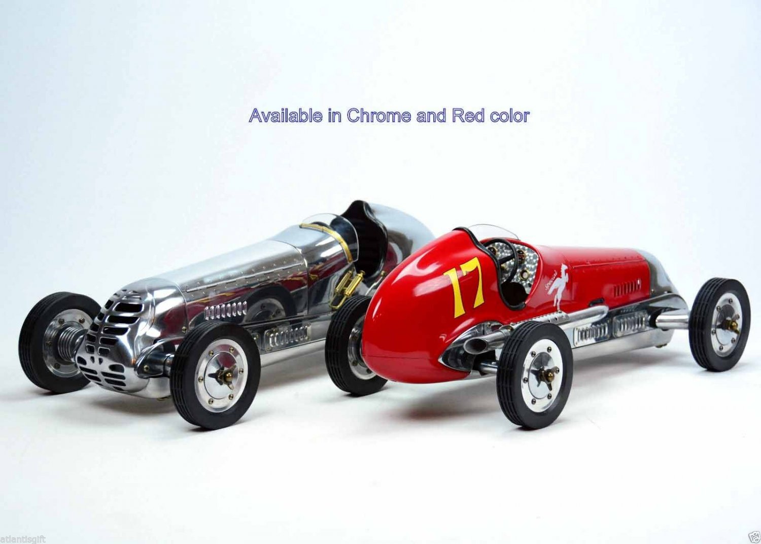 Antique 1930 Legendary Silver BB Korn Tether 21.8" Aluminum Model Race Car