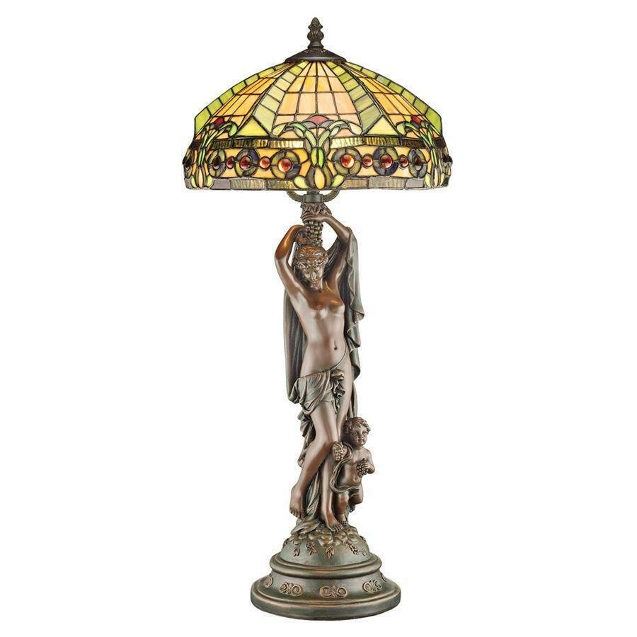 Lucina Roman Goddess of Light 26.5" Stained Glass Sculptural Table Lamp