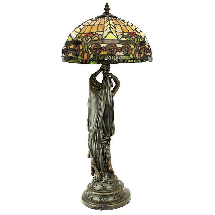Lucina Roman Goddess of Light 26.5" Stained Glass Sculptural Table Lamp