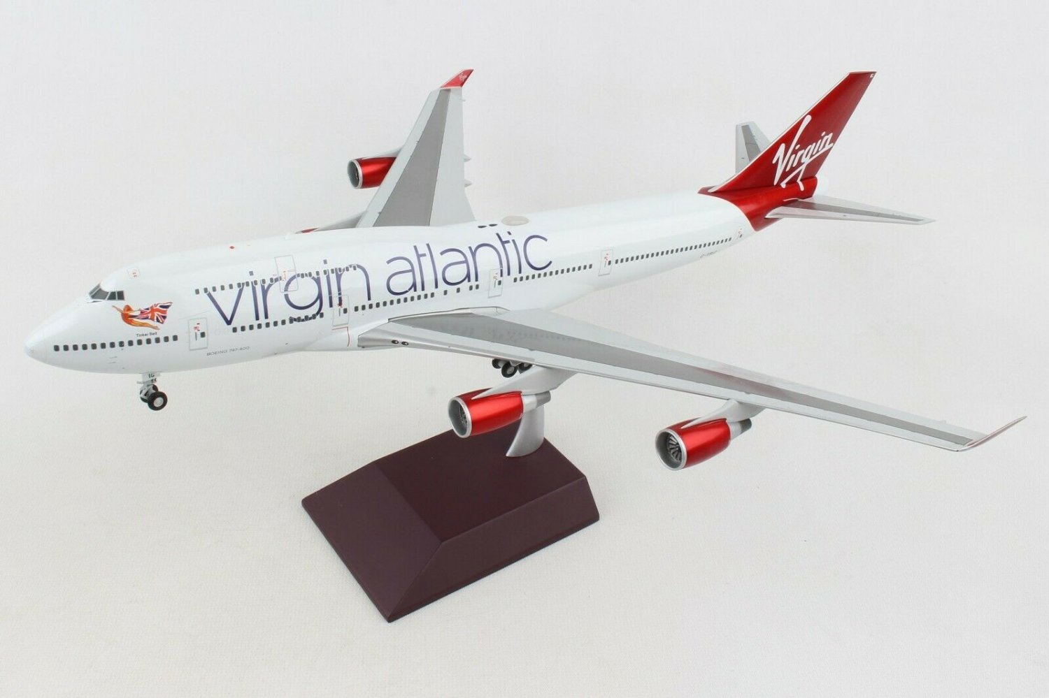 Airplane Virgin Atlantic Boeing 747-400 Tinker Bell Diecast 14" Model ...