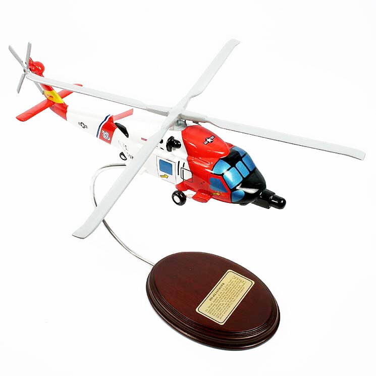 US Coast Guard Sikorsky HH-60J Jayhawk Helicopter 11" Wooden Model Aircraft