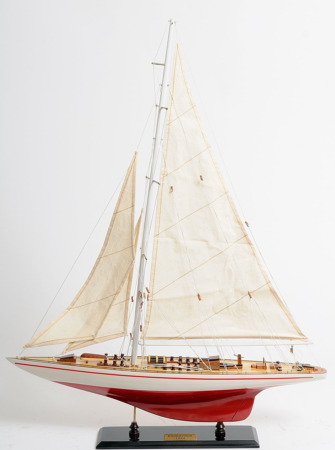 America's Cup 1933 Endeavour J Class Sailboat Red and White 24" Wood ...