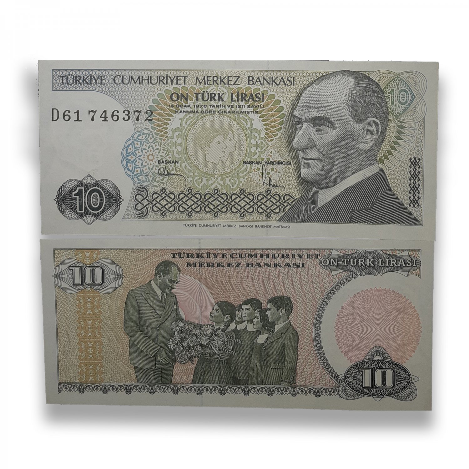 Turkey 10 Lira L. 1970 UNC Banknote