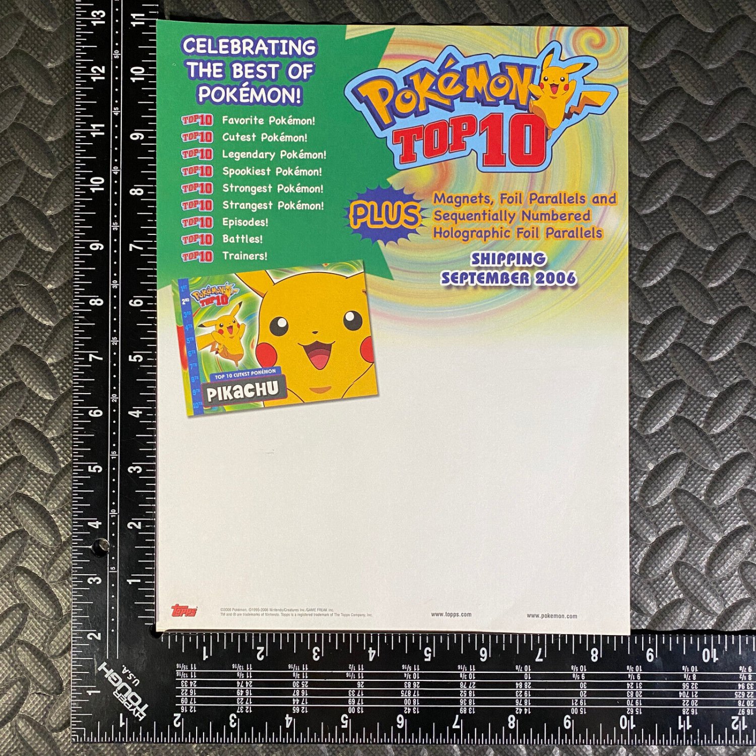 POKEMON 10TH ANNIVERSARY CARDS DEALER PROMO TAB SELL HALF SHEET AD ...