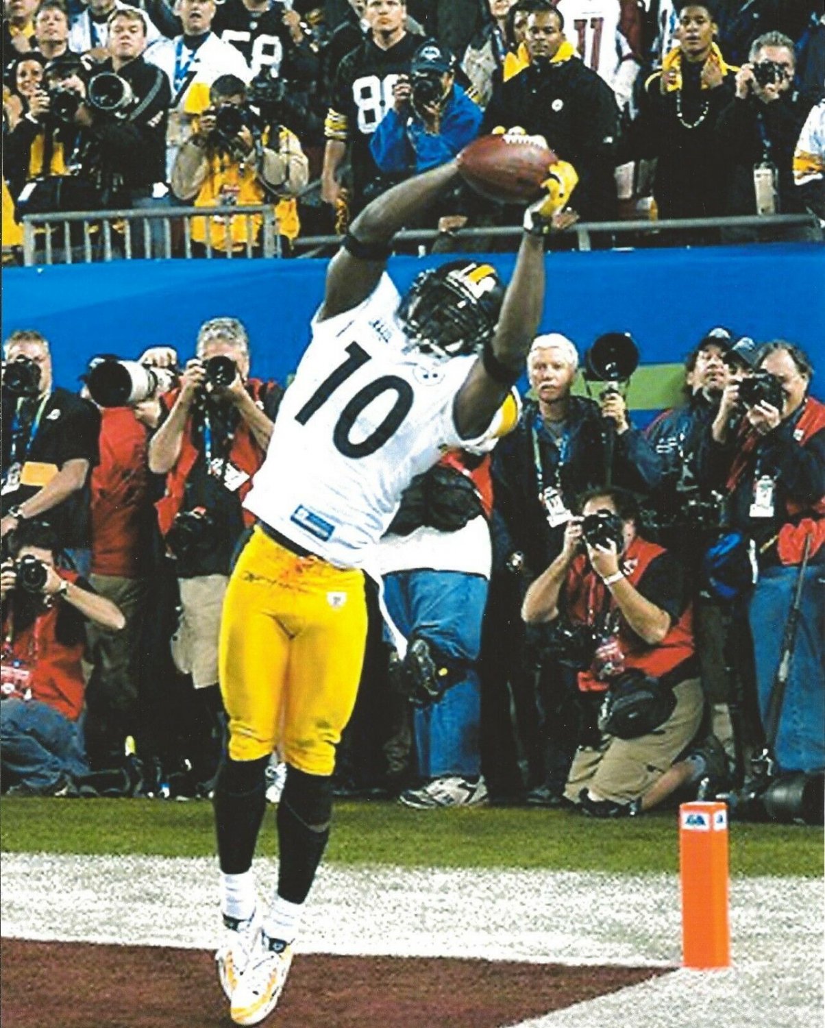 SANTONIO HOLMES 8X10 PHOTO PITTSBURGH STEELERS NFL FOOTBALL THE CATCH