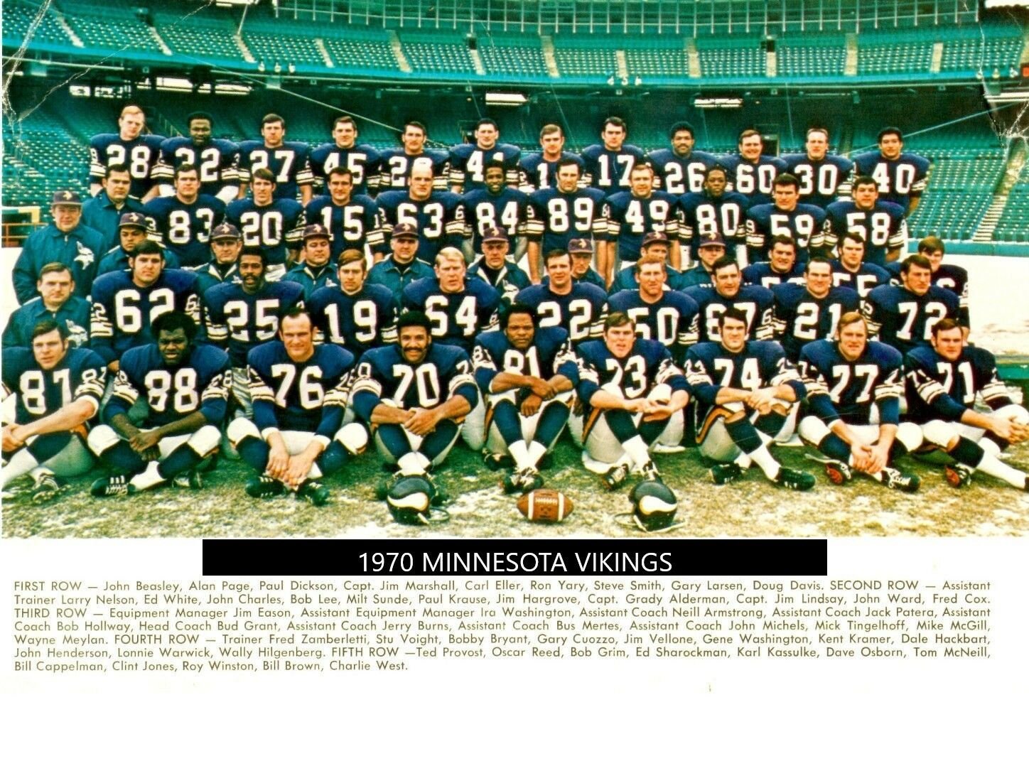 1970 MINNESOTA VIKINGS 8X10 TEAM PHOTO FOOTBALL NFL PICTURE