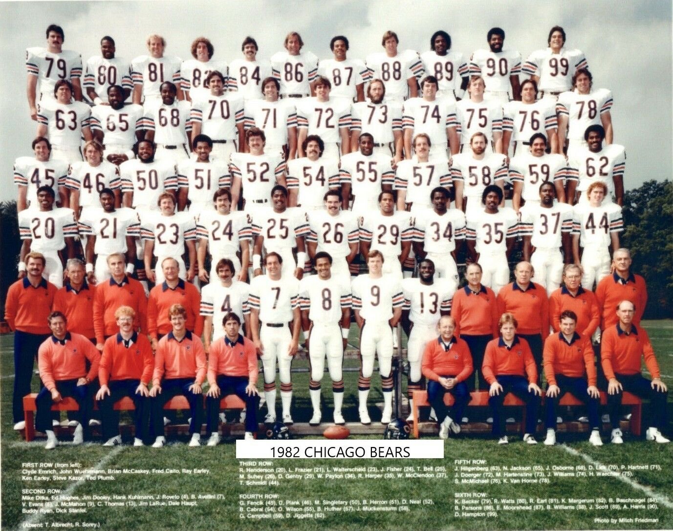 1982 CHICAGO BEARS 8X10 TEAM PHOTO FOOTBALL PICTURE NFL