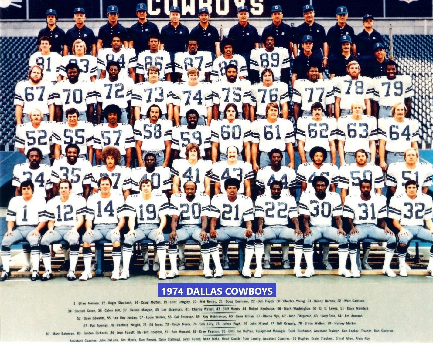 1974 DALLAS COWBOYS 8X10 TEAM PHOTO NFL FOOTBALL PICTURE