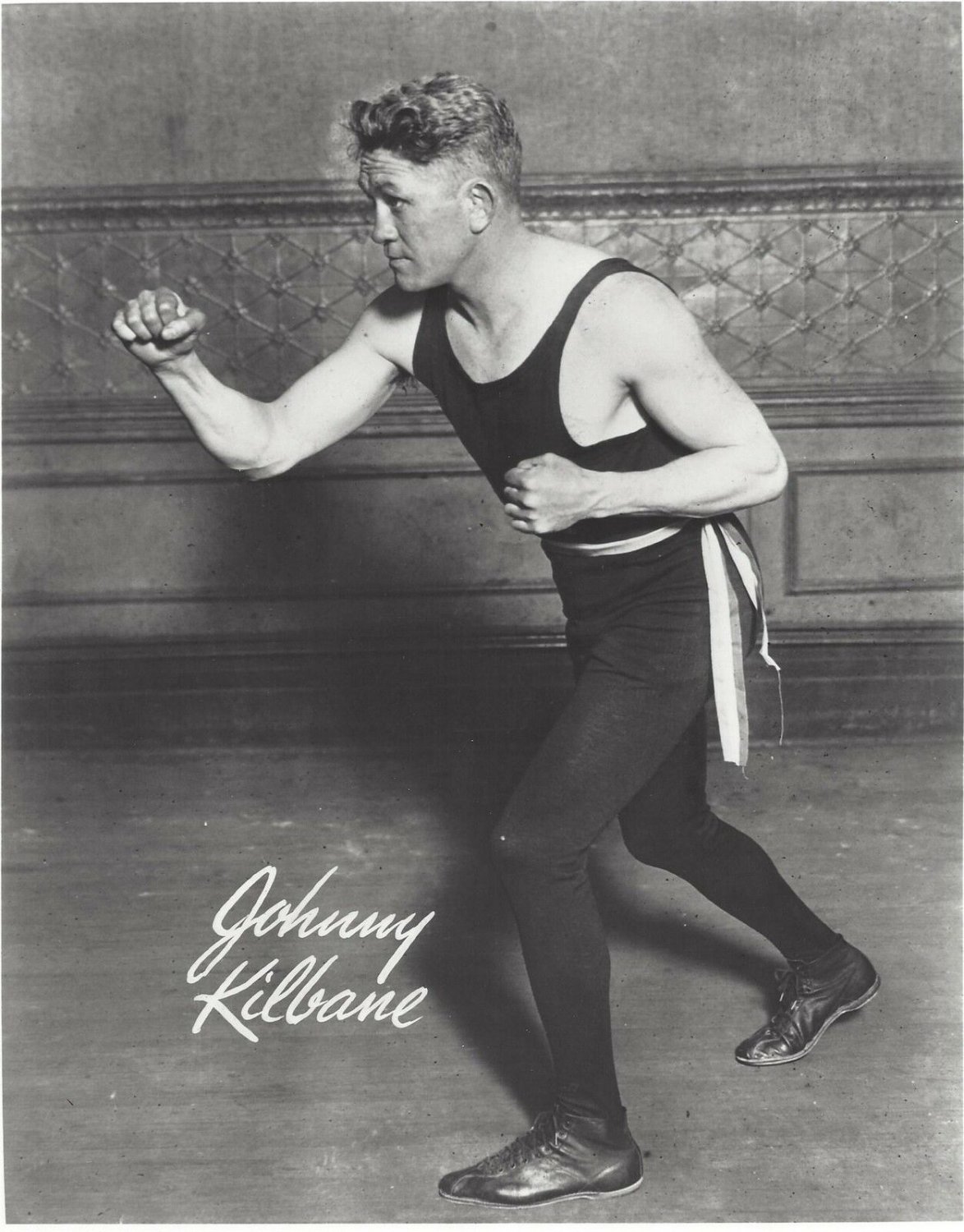 JOHNNY KILBANE 8X10 PHOTO BOXING PICTURE B/W