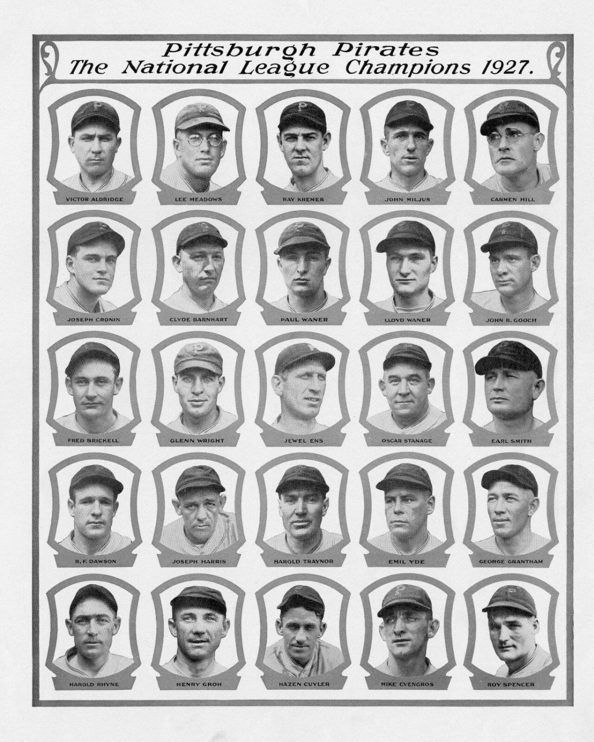 1927 PITTSBURGH PIRATES 8X10 TEAM PHOTO BASEBALL PICTURE MLB NL CHAMPS