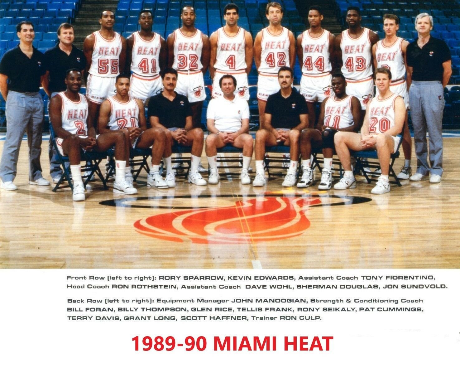 1989-90 MIAMI HEAT 8X10 TEAM PHOTO BASKETBALL PICTURE NBA