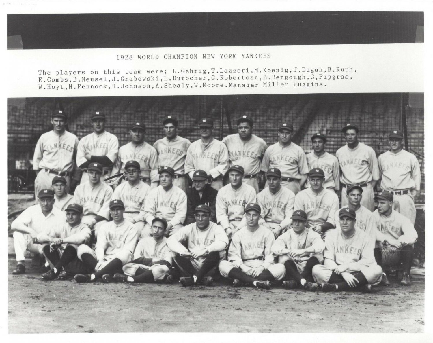 1928 NEW YORK YANKEES 8X10 TEAM PHOTO BASEBALL MLB PICTURE NY WORLD CHAMPS
