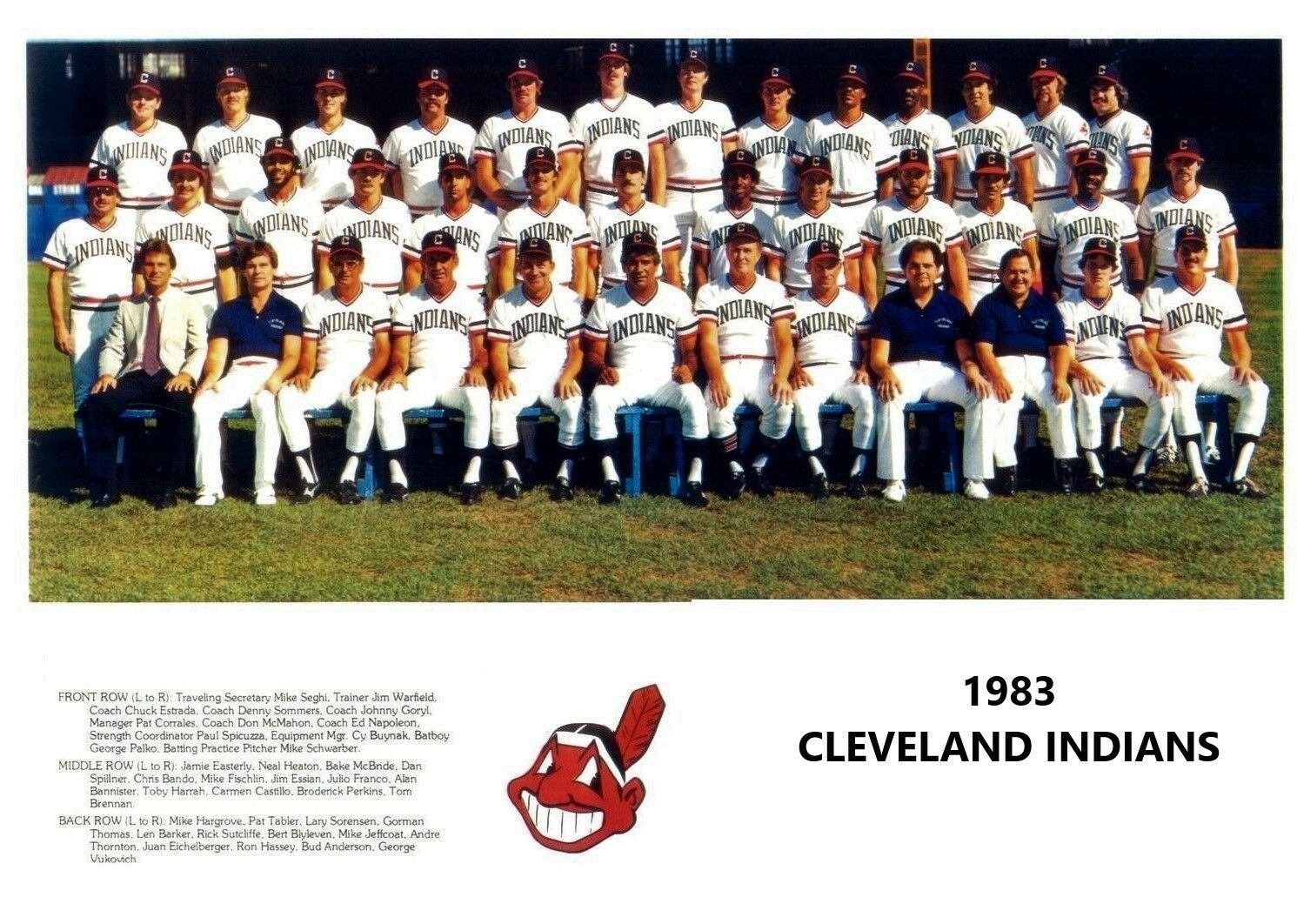 1983 CLEVELAND INDIANS 8X10 TEAM PHOTO BASEBALL MLB PICTURE
