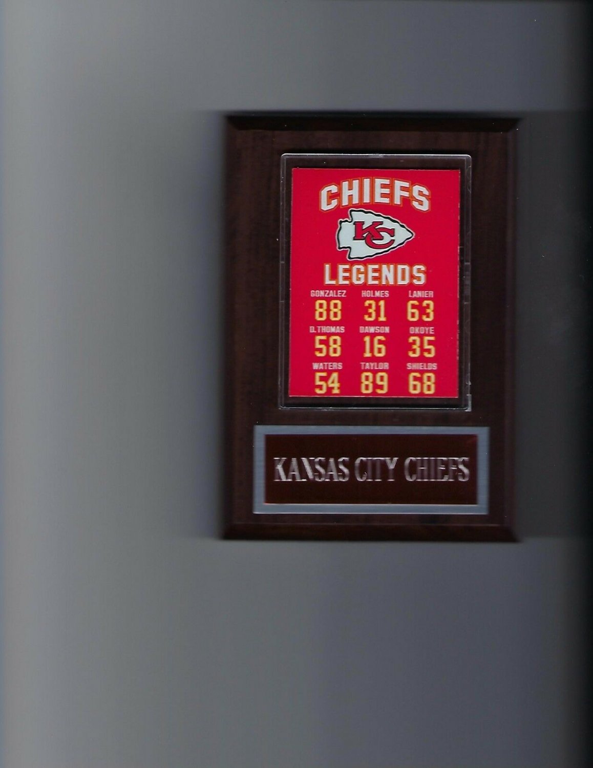 KANSAS CITY CHIEFS LEGENDS PLAQUE FOOTBALL NFL KC LANIER DAWSON D ...