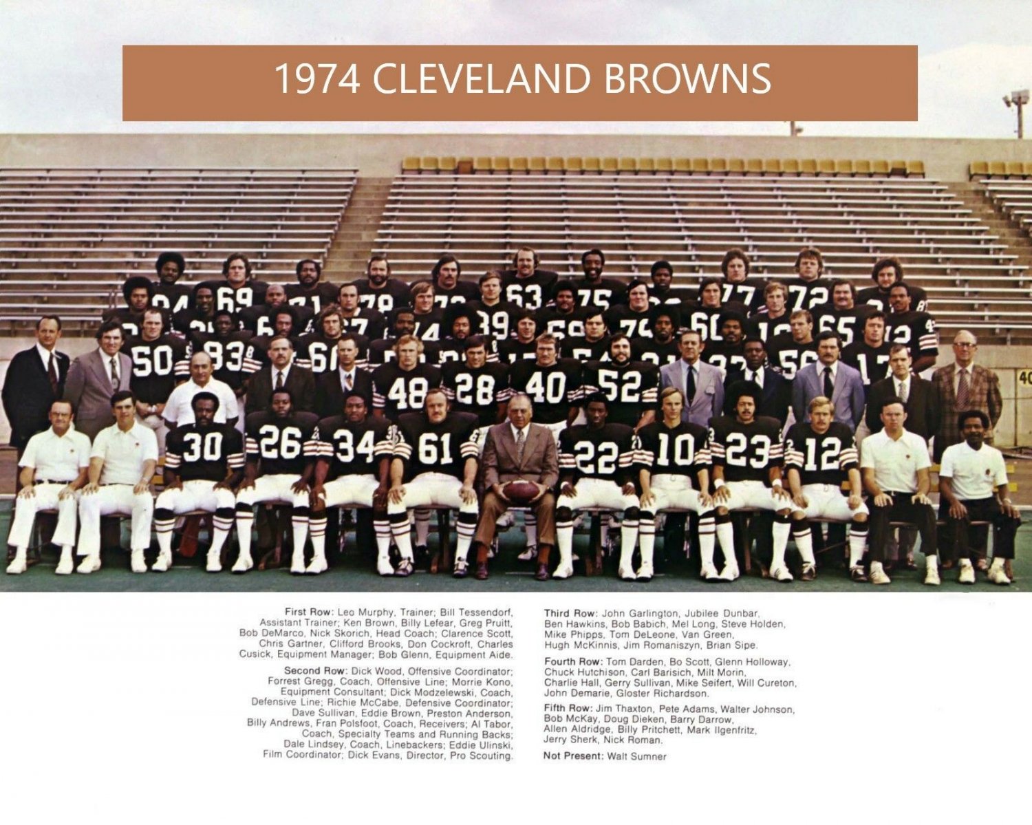 1974 CLEVELAND BROWNS 8X10 TEAM PHOTO NFL FOOTBALL PICTURE