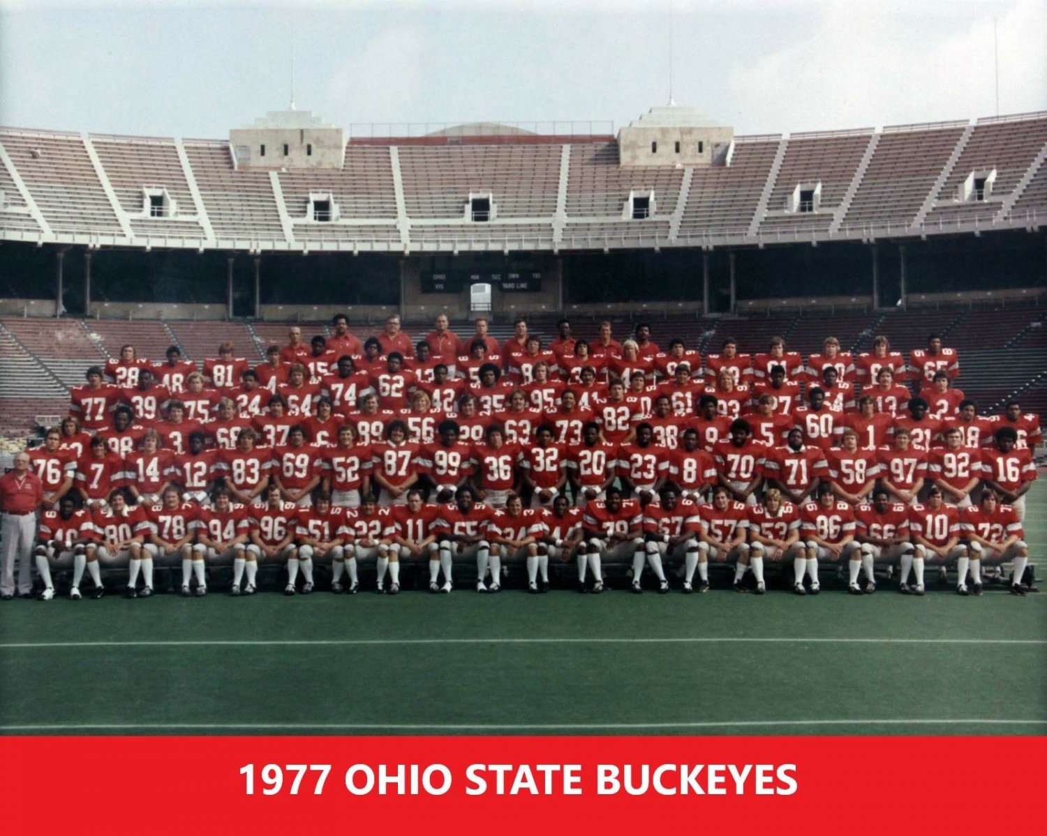 1977 OHIO STATE 8X10 TEAM PHOTO BUCKEYES PICTURE NCAA FOOTBALL