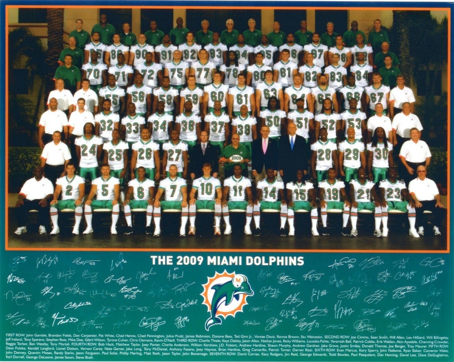 2009 MIAMI DOLPHINS 8X10 TEAM PHOTO PICTURE NFL FOOTBALL