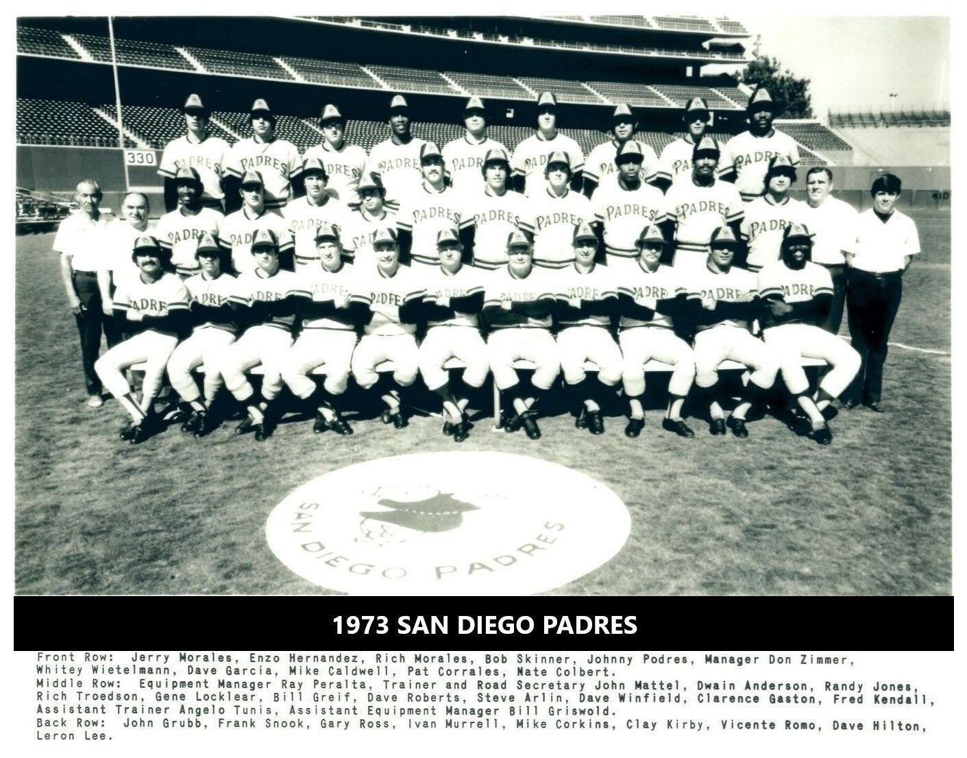 1973 SAN DIEGO PADRES 8X10 TEAM PHOTO BASEBALL PICTURE MLB